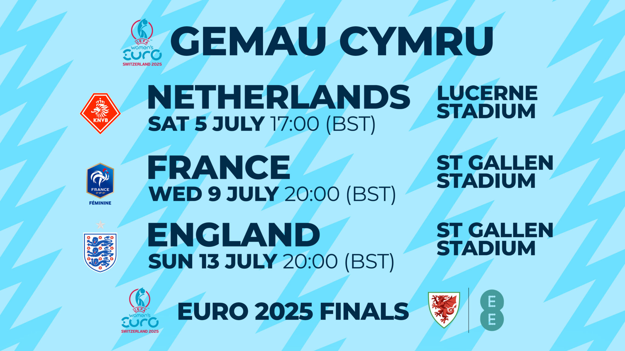 UEFA EURO 2025 finals opponents and fixtures confirmed - FAW